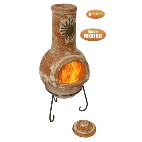 Gardeco Large Sol Mexican Chiminea In Rustic Orange – Heartwarming Fires