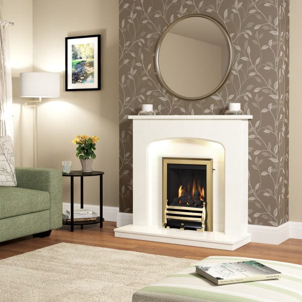 FLARE Tasmin 42" Micro Marble Fireplace Surround – Heartwarming Fires
